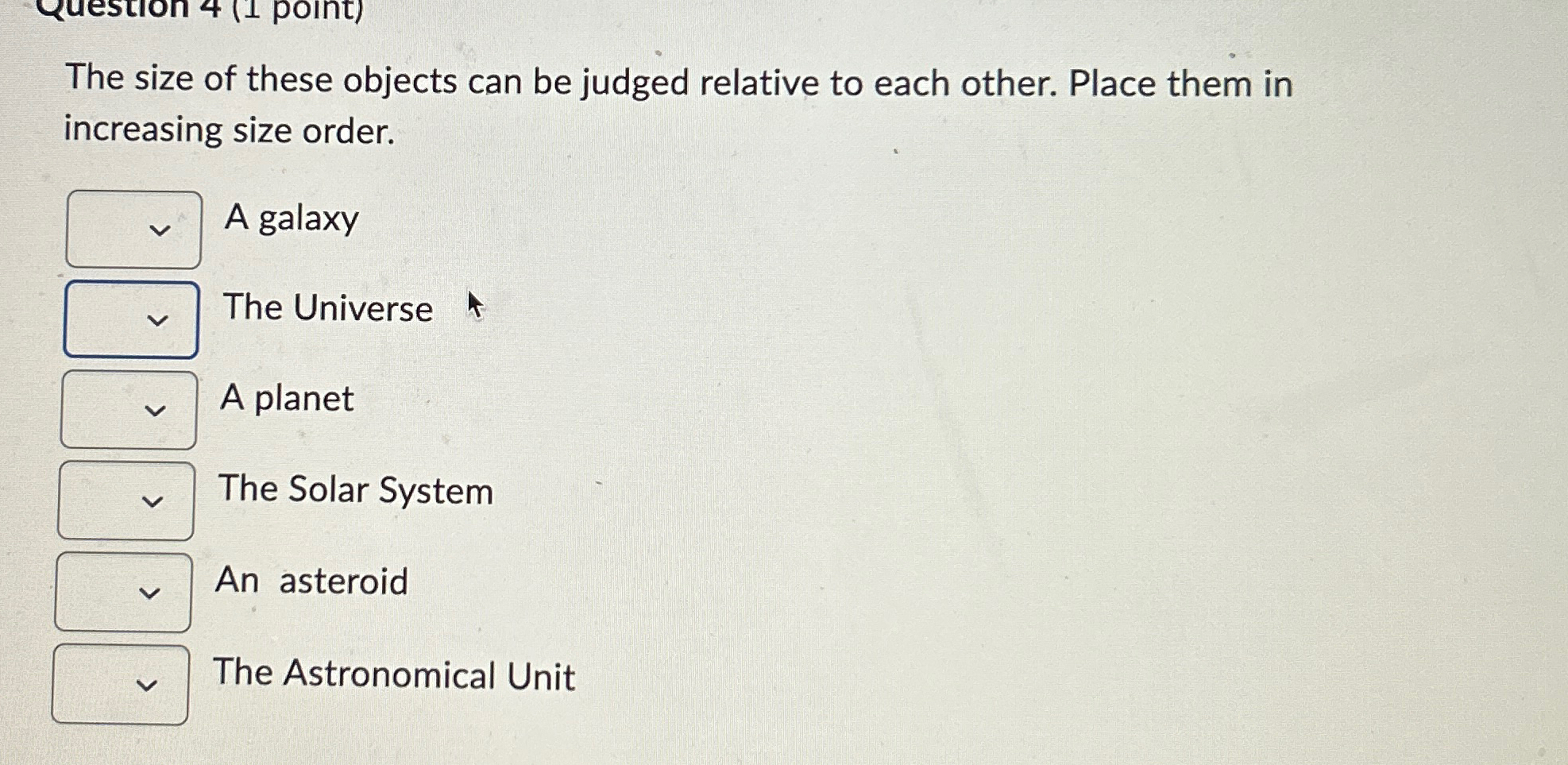 Solved The size of these objects can be judged relative to | Chegg.com