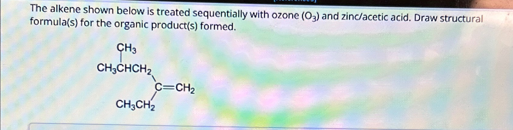 Solved The alkene shown below is treated sequentially with | Chegg.com