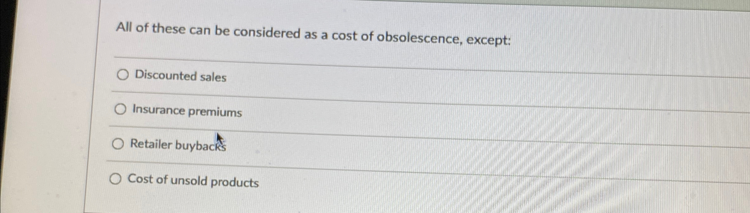 Solved All of these can be considered as a cost of | Chegg.com
