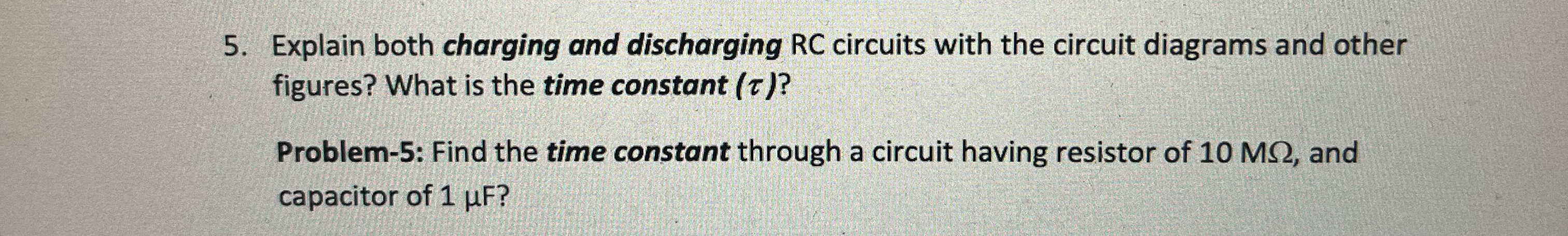 Solved Explain both charging and discharging RC circuits | Chegg.com