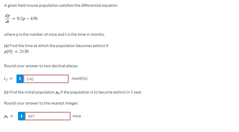 Solved A given field mouse population satisfies the | Chegg.com