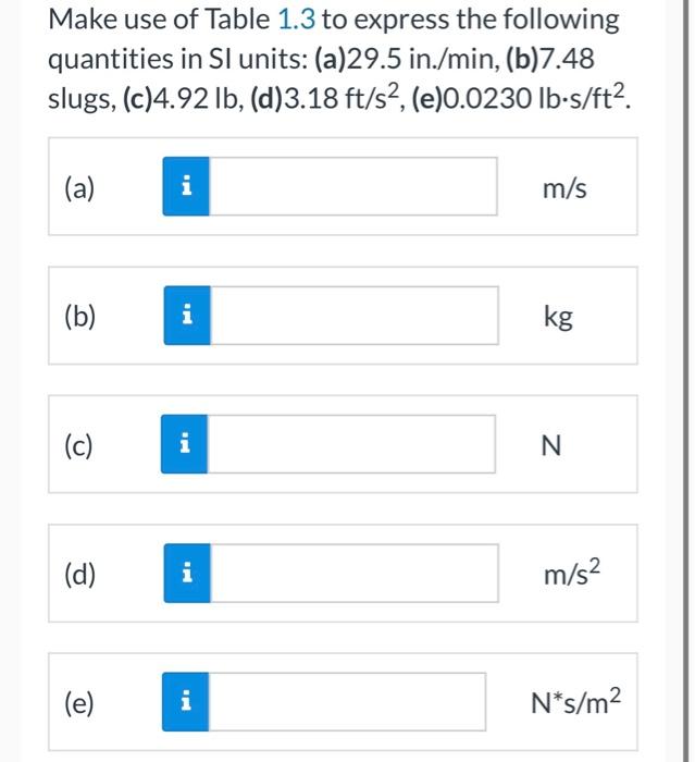Solved Make use of Table 1.3 to express the following | Chegg.com