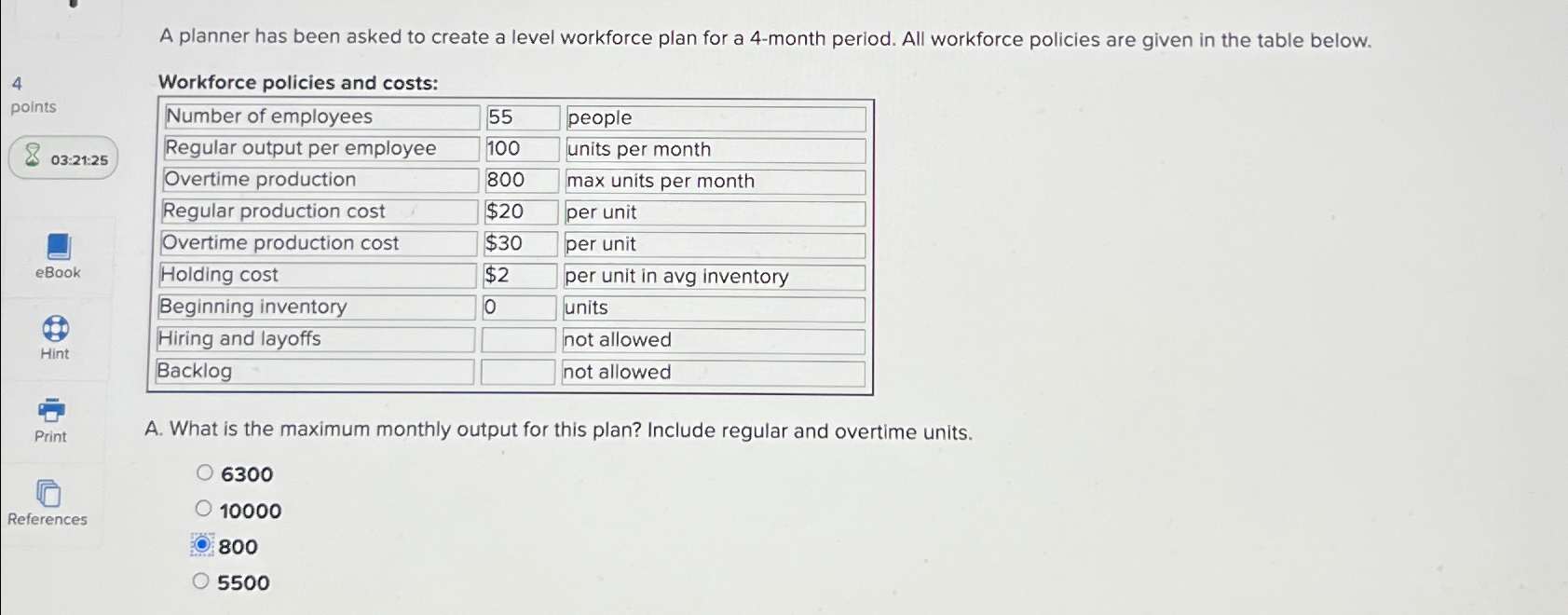 Solved A planner has been asked to create a level workforce | Chegg.com