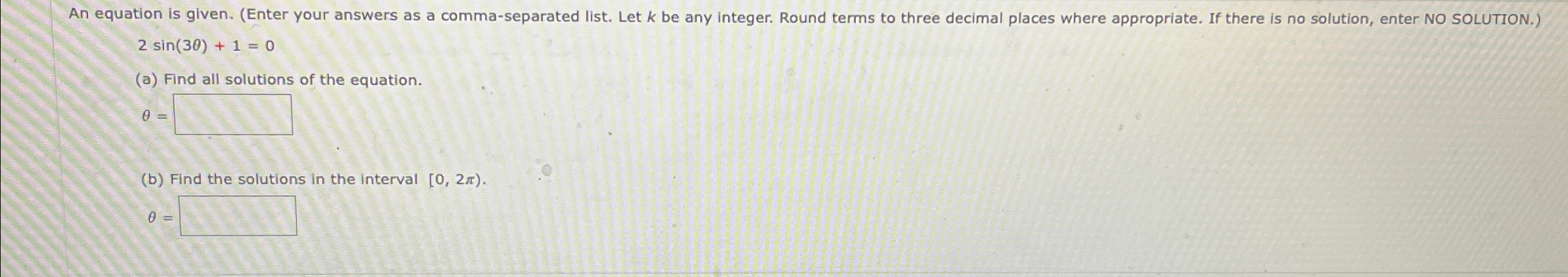 Solved An equation is given. (Enter your answers as a | Chegg.com