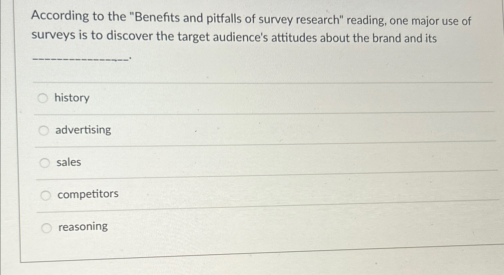 Solved According to the "Benefits and pitfalls of survey | Chegg.com