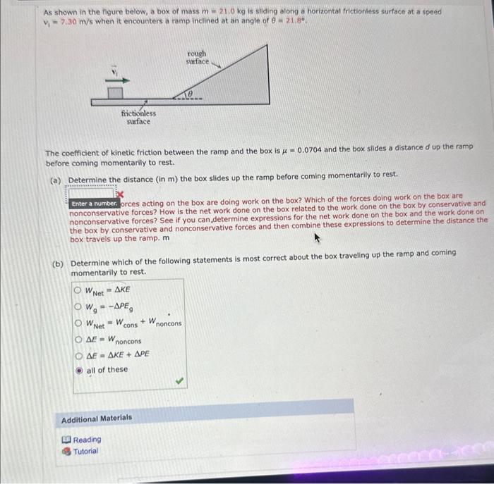 Solved As shown in the figure below, a box of mass m=21.0 kg | Chegg.com