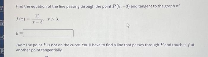 Solved Find the equation of the line passing through the | Chegg.com