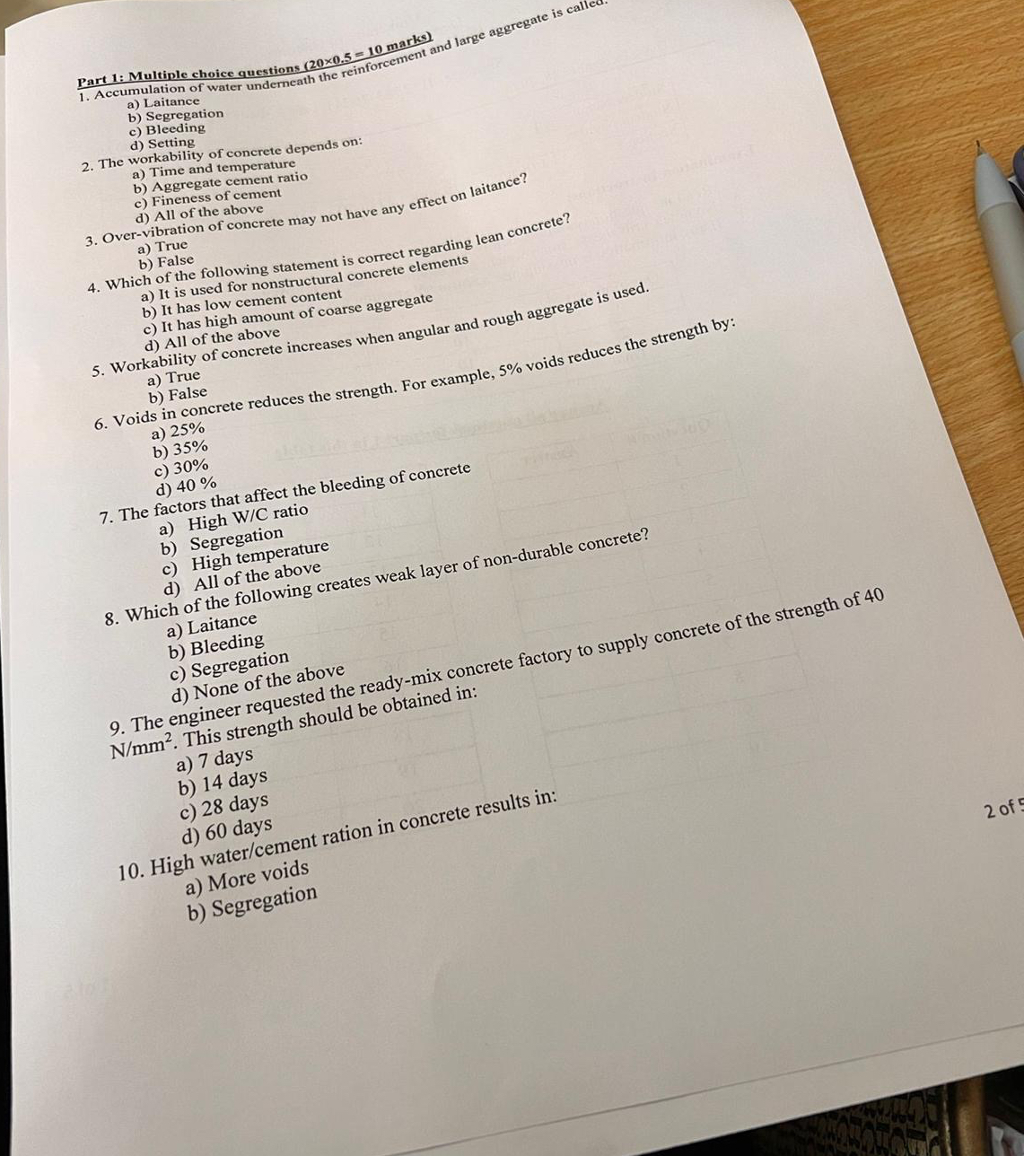 Solved Part 1: Multiple choice questions | Chegg.com