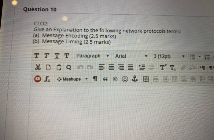 Solved Question 10 CLO2: Give an Explanation to the | Chegg.com