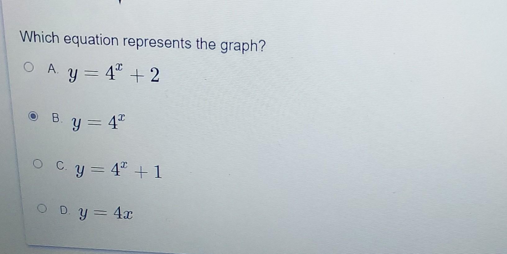 Solved The graph below represents an exponential function: 2 | Chegg.com