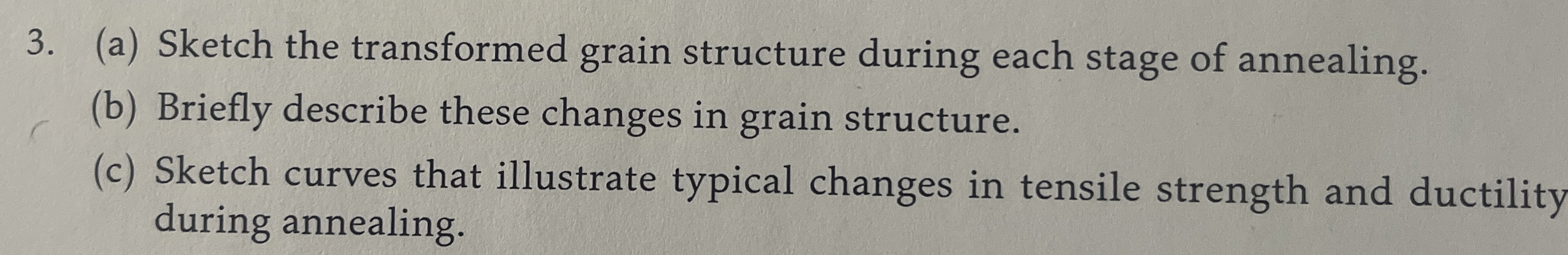 Solved (a) ﻿Sketch the transformed grain structure during | Chegg.com