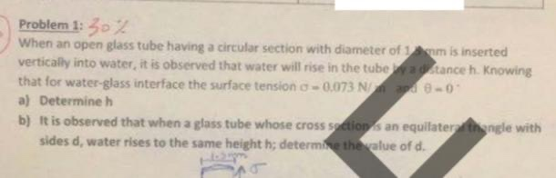 Solved Problem 1: 302 When an open glass tube having a | Chegg.com