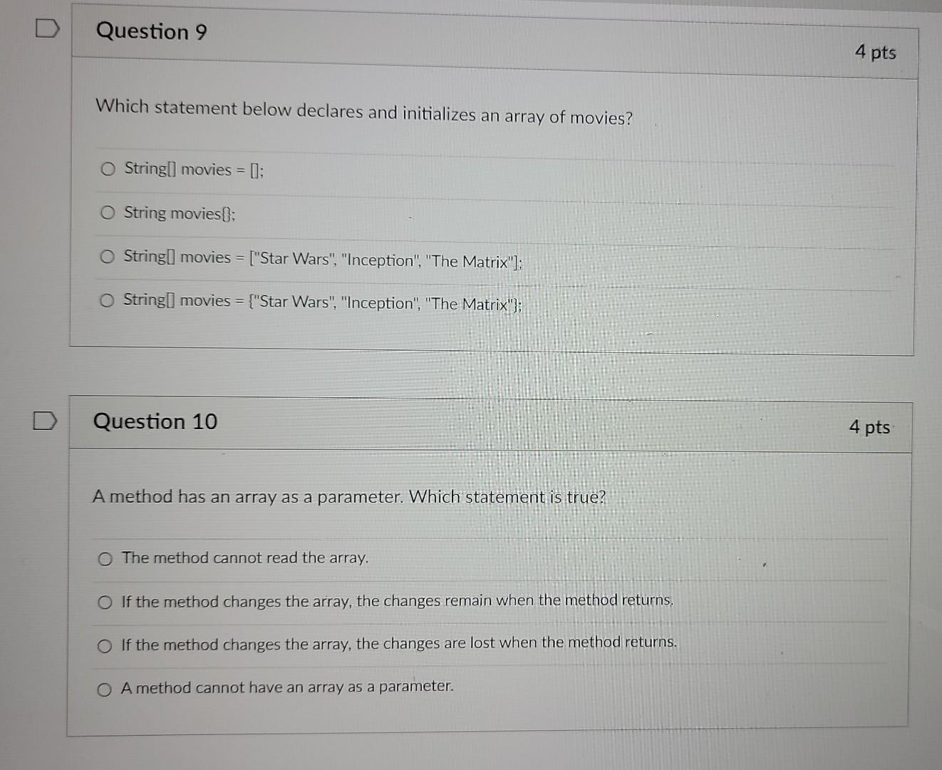 Solved Here is an array and a loop: int [] arr | Chegg.com