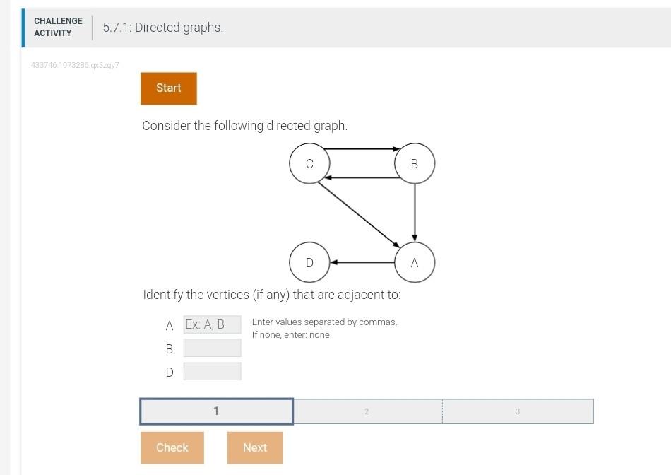 Solved 5.6.1: Graphs: Depth-first search. Enter a valid | Chegg.com