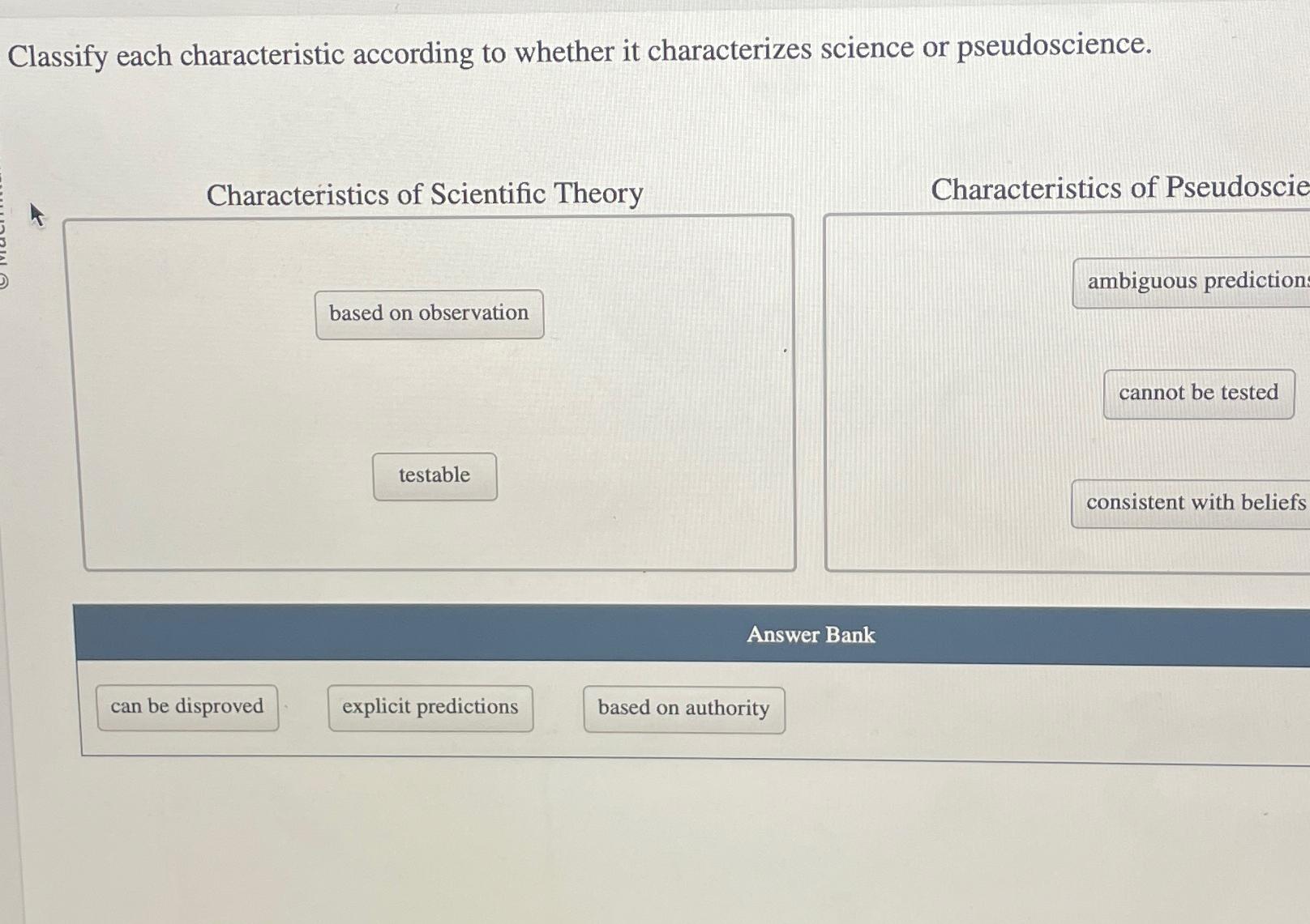 Solved Classify each characteristic according to whether it | Chegg.com