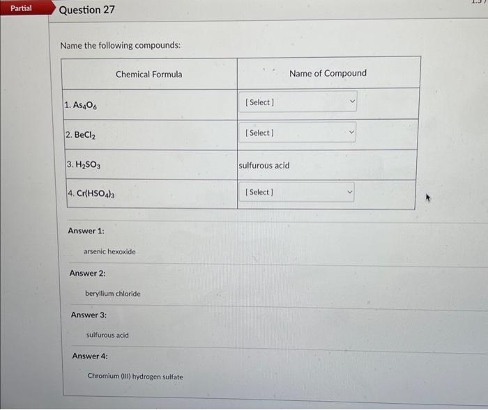 Solved Name the following compounds: | Chegg.com