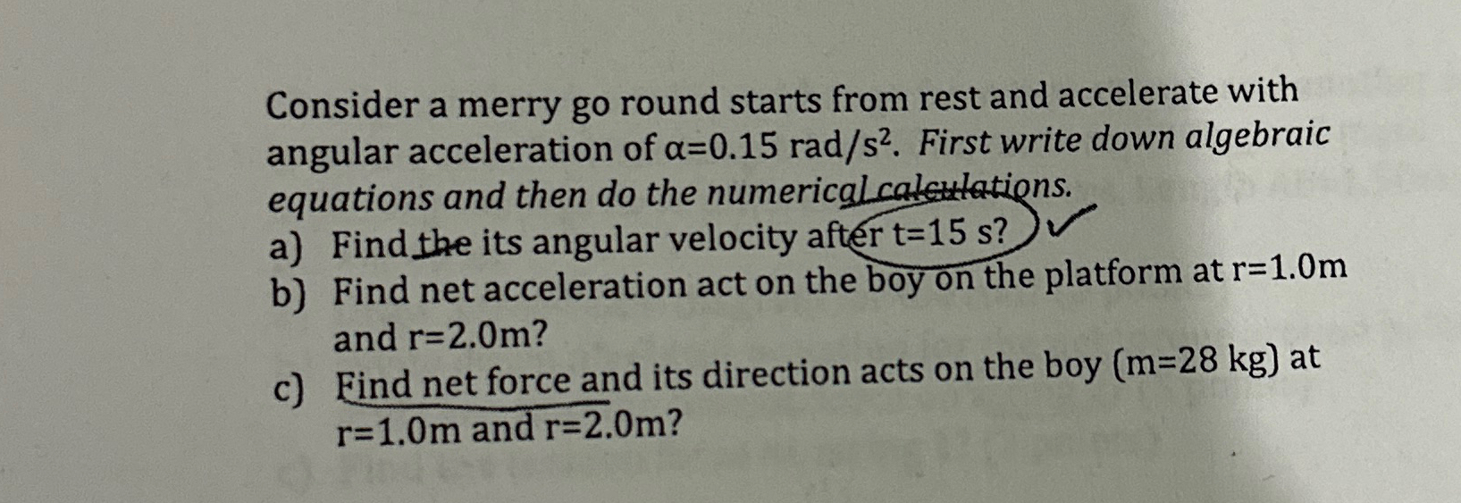 Solved Consider a merry go round starts from rest and | Chegg.com