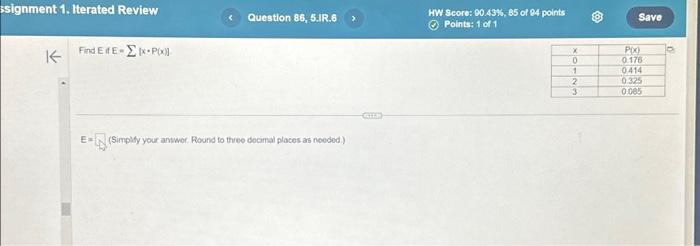 Solved ssignment 1. Iterated Review K Find E if E=[x P(x)]- | Chegg.com