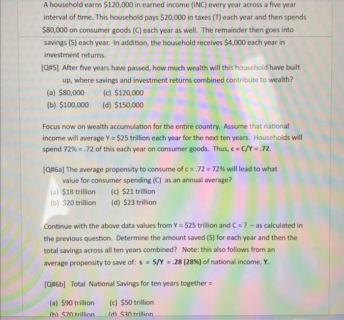 Solved A household earns $120,000 in earned income (INC) | Chegg.com