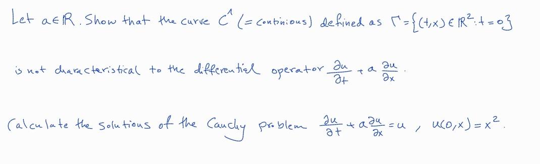 Solved Let a∈R. Show that the curve C1 ( continious) defined | Chegg.com
