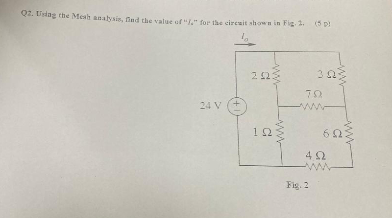 Solved Q2. ﻿Using the Mesh analysis, find the value of | Chegg.com