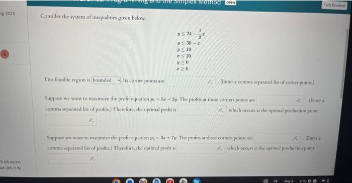Consider the system of inequalities given below. | Chegg.com