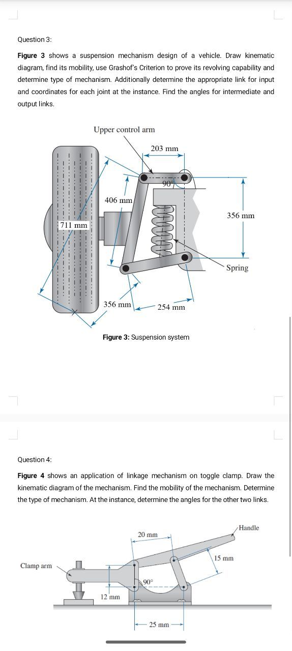 Solved Question 3:Figure 3 ﻿shows a suspension mechanism | Chegg.com