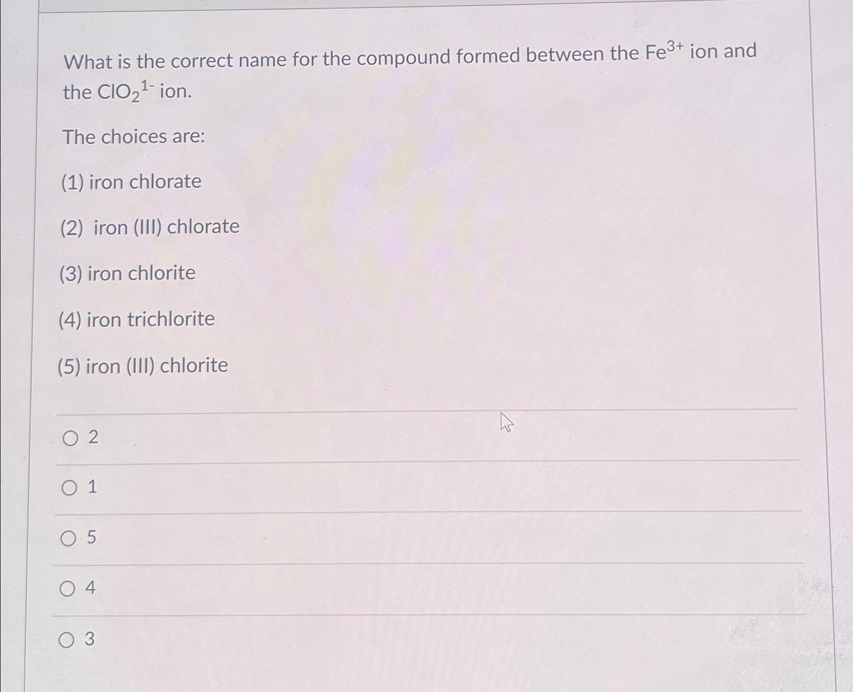 Solved What is the correct name for the compound formed | Chegg.com