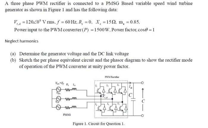 A Three Phase Pwm Rectifier Is Connected To A Pmsg 