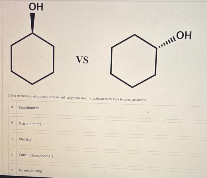 Solved OH OH VS Select an answer and submit. For keyboard | Chegg.com