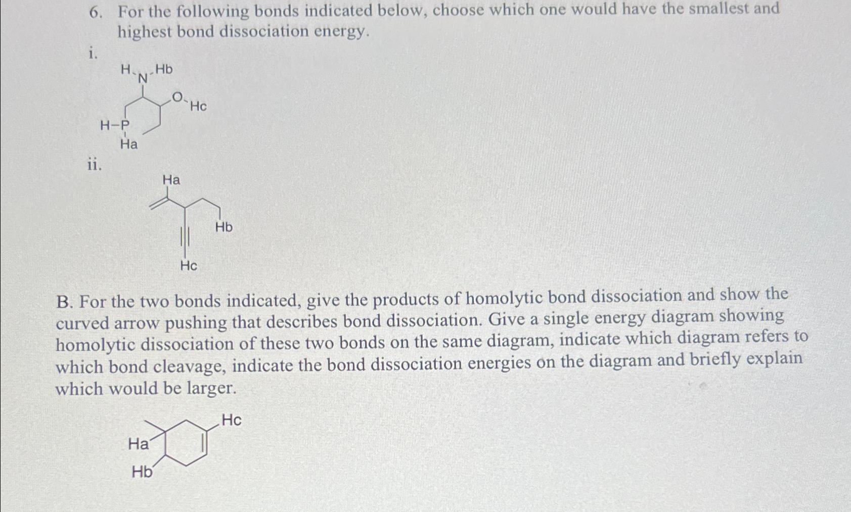 Solved For the following bonds indicated below, choose which | Chegg.com