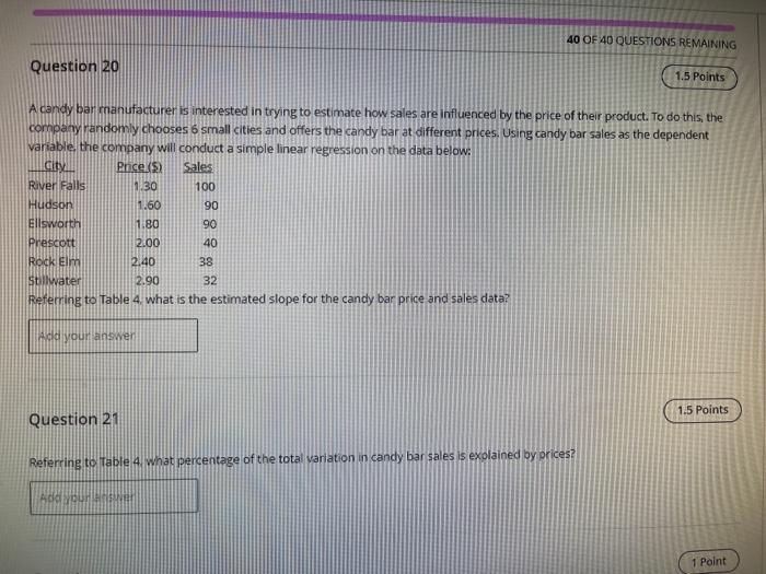 Solved A candy bar manufacturer is interested in trying to | Chegg.com