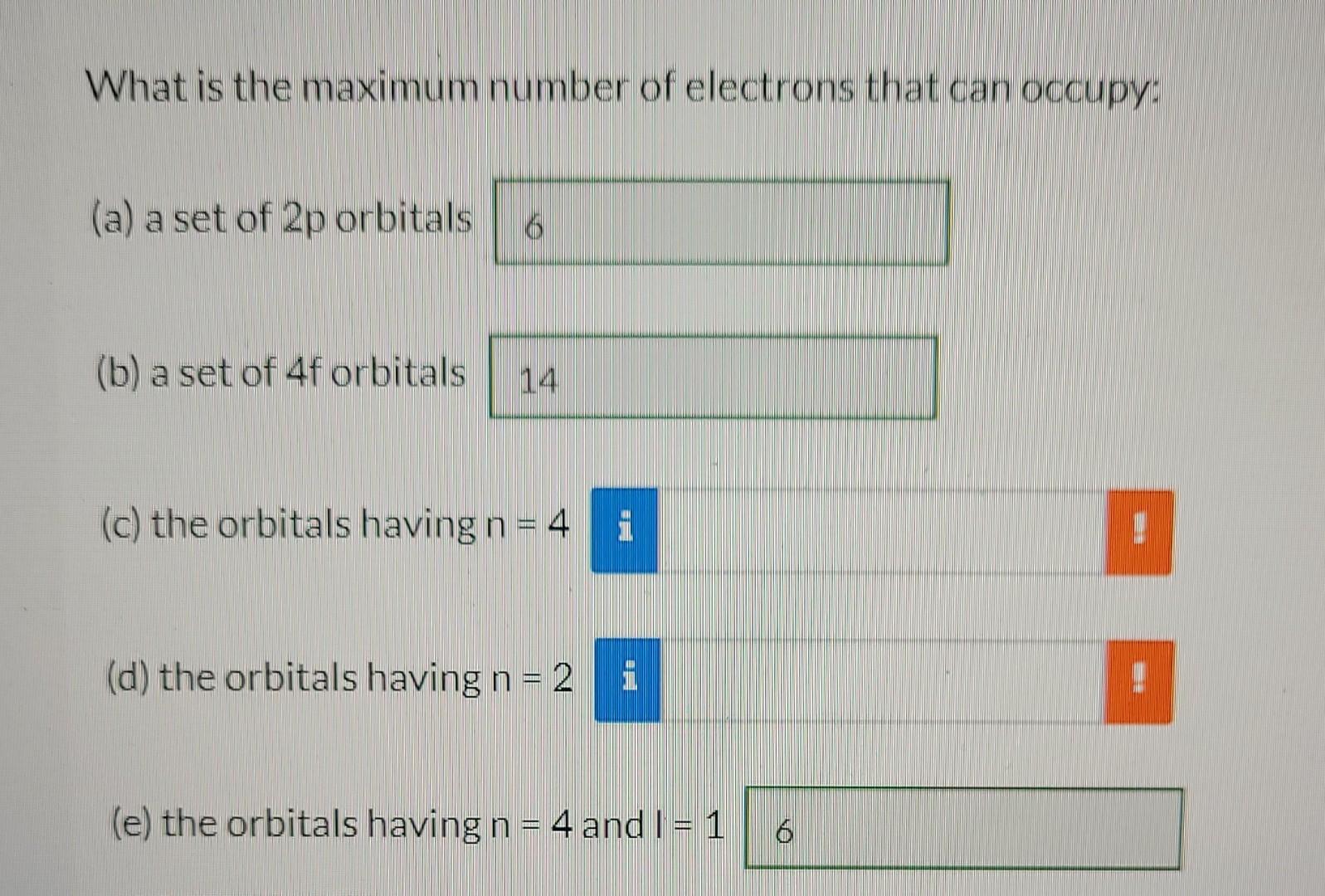 Solved What is the maximum number of electrons that can | Chegg.com