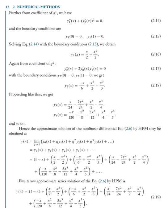 Solved 2.2. HOMOTOPY PERTURBATION METHOD 11 Example 2.1 Let | Chegg.com