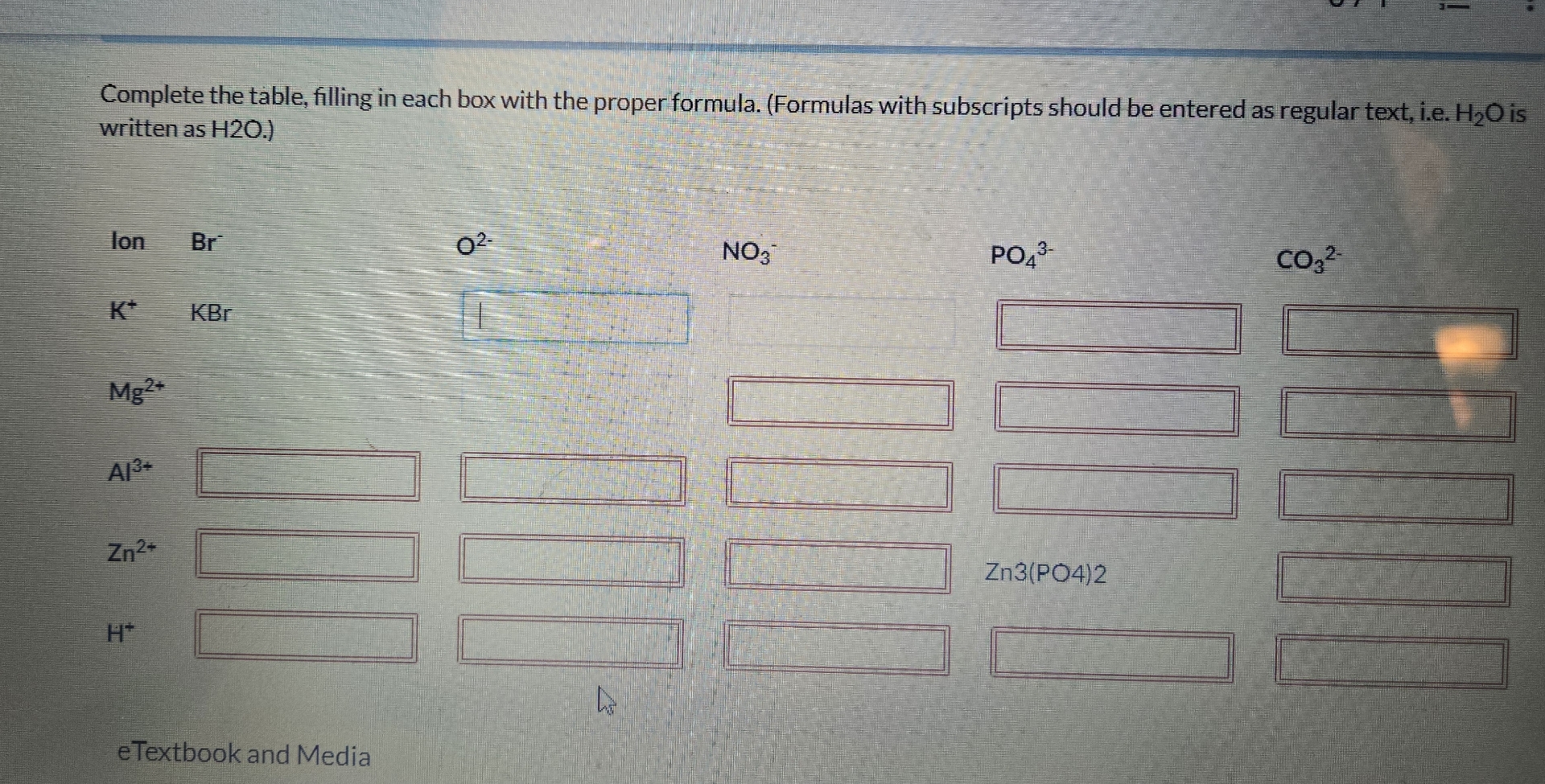 [Solved]: Complete the table, filling in each box with the p