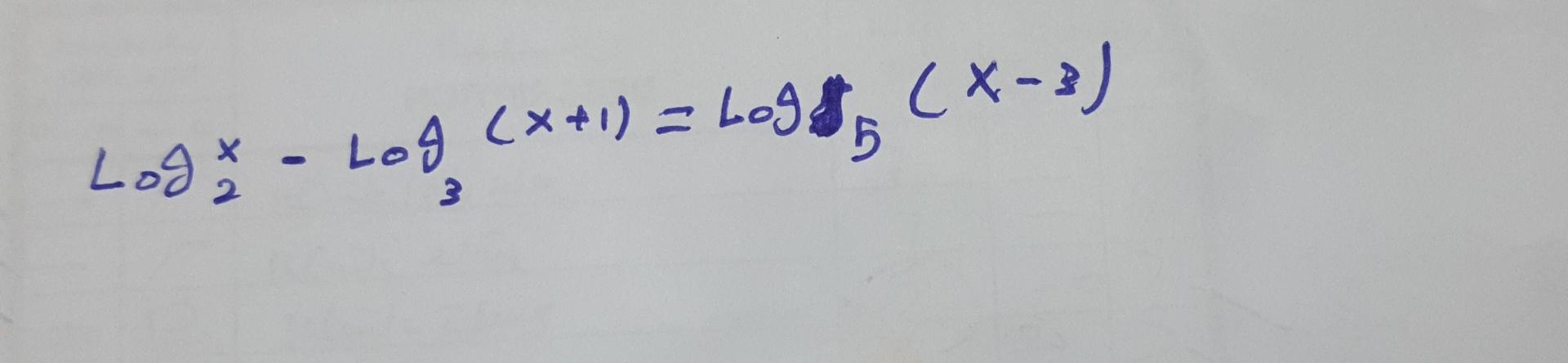 Solved Loga - Log (x+1) = Logo (x+1) = bogs, (*-?) x-3 3 | Chegg.com