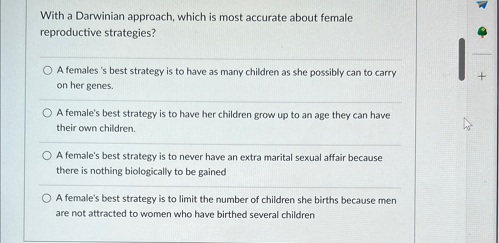Solved With a Darwinian approach, which is most accurate | Chegg.com