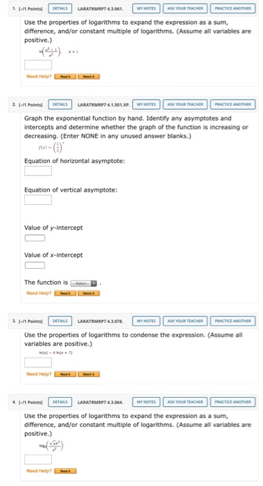 Solved DETAILS MYNOTES ASK YOUR TEACHER 1. (-1 Points) | Chegg.com