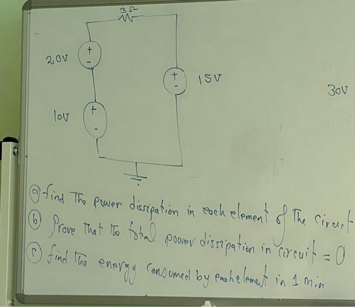 Solved (a) tind The power dissipation in each element of the | Chegg.com