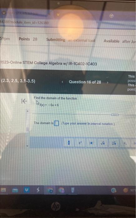 Solved Find the domain of the function f(x)=−6x+6 The domain | Chegg.com
