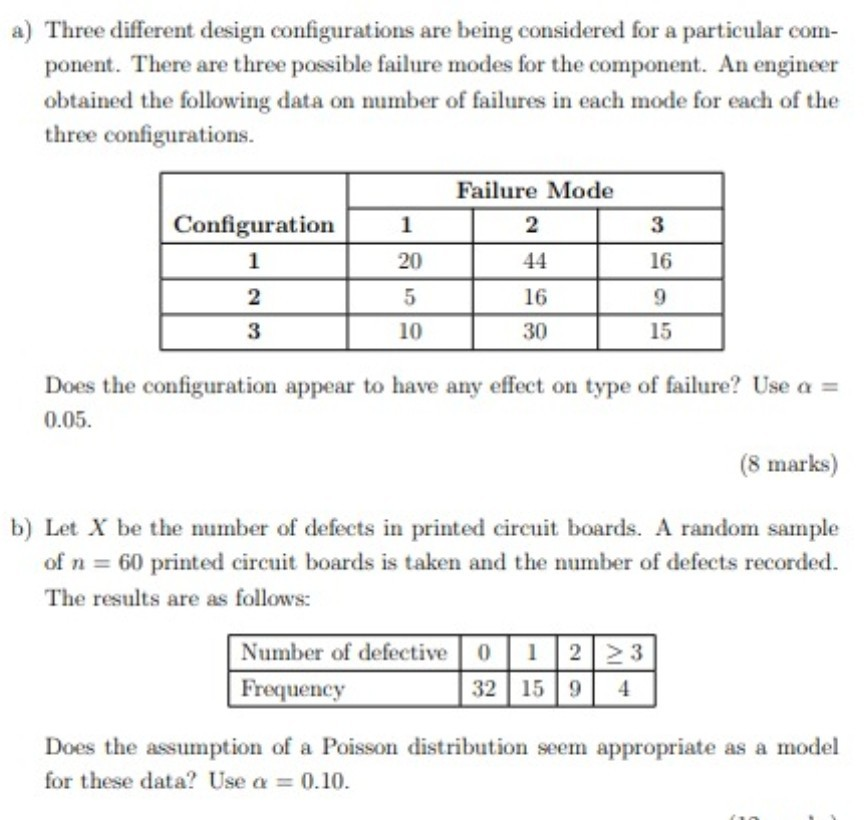 Solved a) Three different design configurations are being | Chegg.com