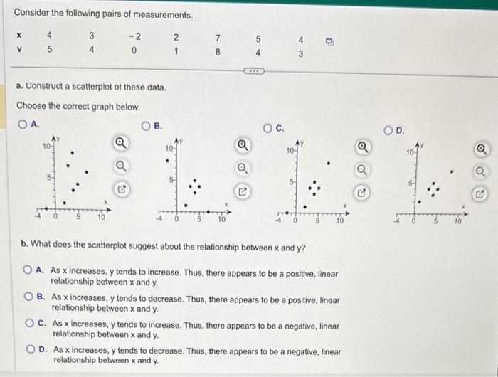 Solved Consider the following pairs of measurements. | Chegg.com