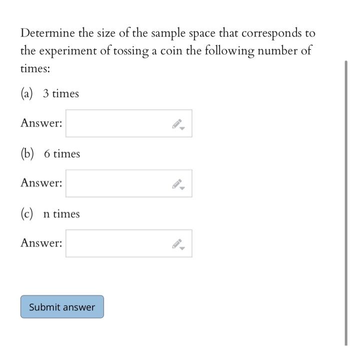 Solved Determine the size of the sample space that | Chegg.com