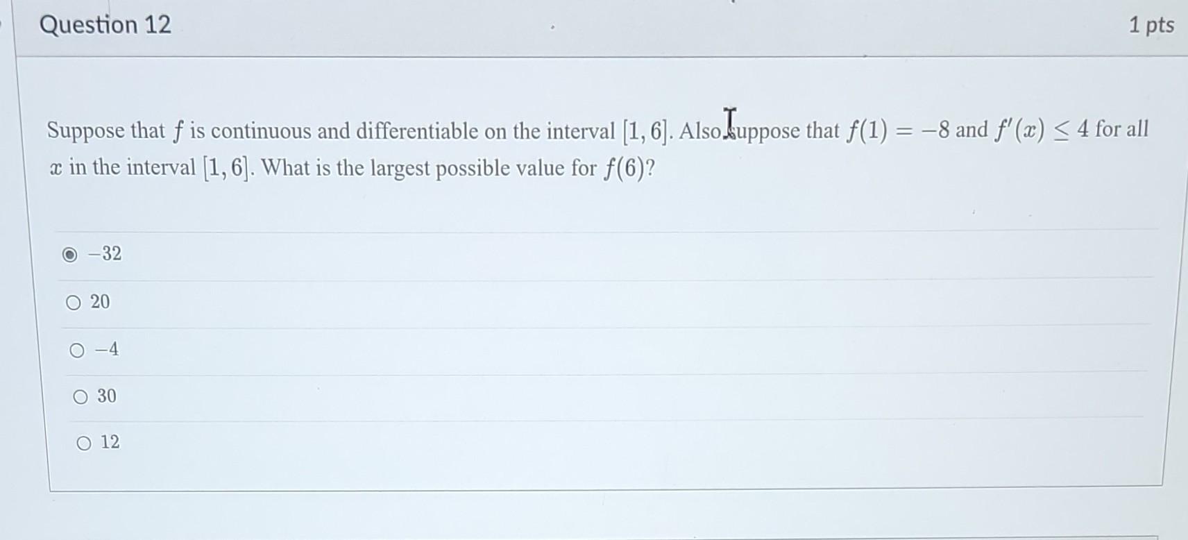 Solved Suppose that f is continuous and differentiable on | Chegg.com