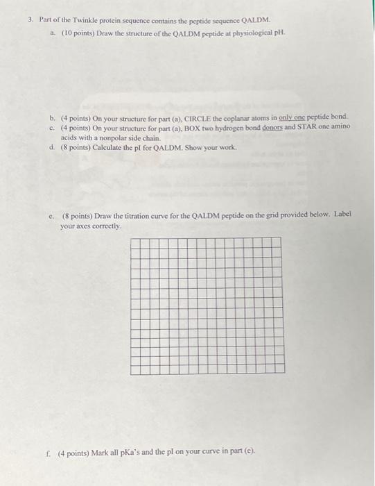 Solved 3. Part of the Twinkle protein sequence contains the | Chegg.com