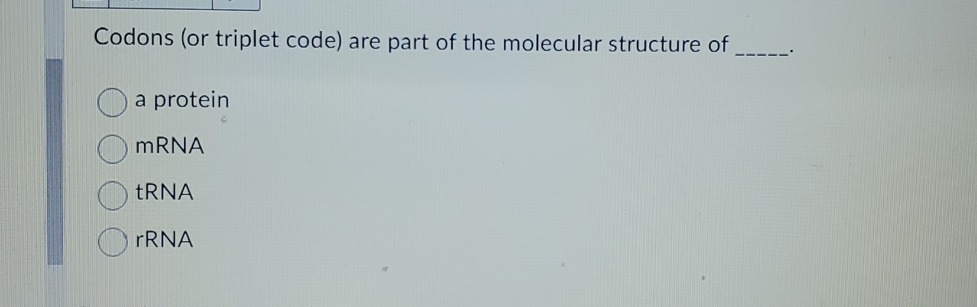 Solved Codons (or triplet code) ﻿are part of the molecular | Chegg.com
