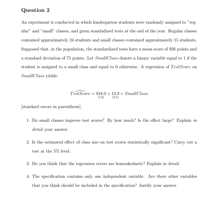 Solved Question 1 ﻿Consider the following model: Y_(i)=\beta | Chegg.com