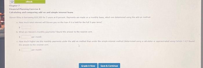 Chapter 7 Hinancial Marniane Exercise 8 Calculating | Chegg.com