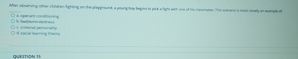 After observing other children fighting on the | Chegg.com