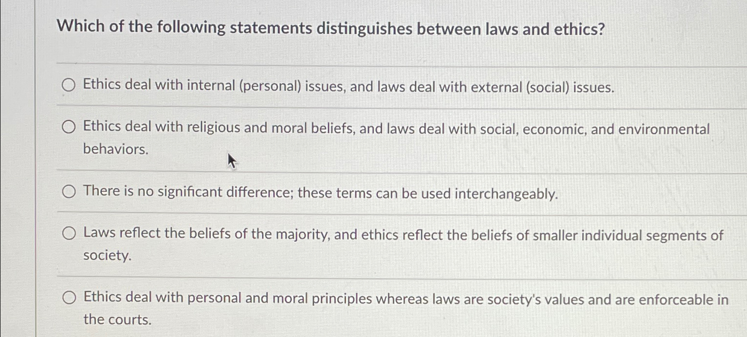 Solved Which of the following statements distinguishes | Chegg.com